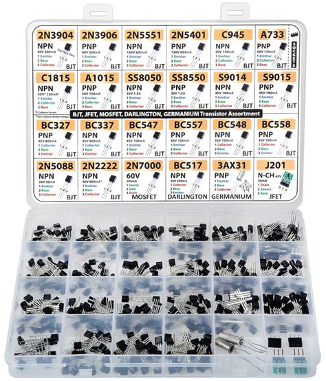 Transistor Assortment Kit 434 Pcs 24 Values Bjt Mosfet Germanium