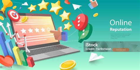 3d Vector Conceptual Illustration Of Online Reputation Management Stock