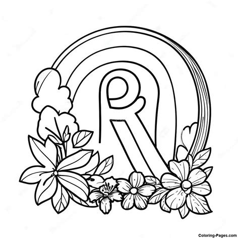 Rainbow Letter R Coloring Page Coloring