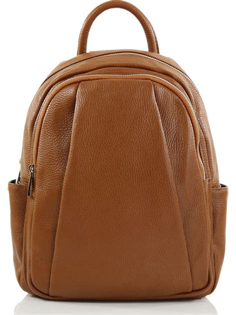 Passaggio Leather Δερμάτινη Γυναικεία Τσάντα Πλάτης Καφέ 5857 Skpl 06