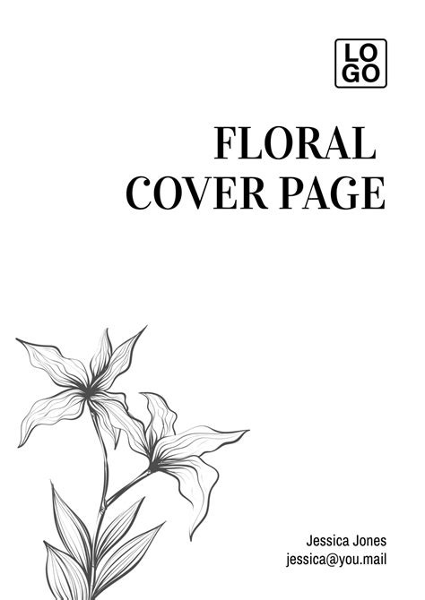 Free Floral Cover Page Template To Edit Online