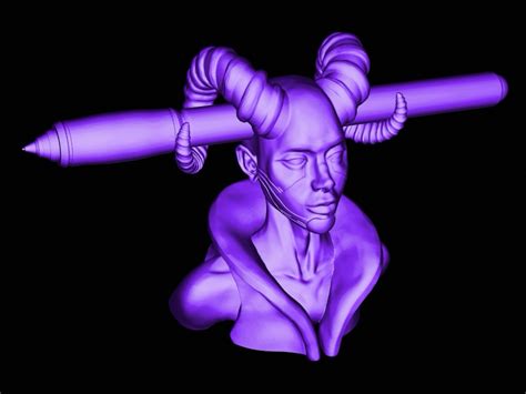 Stl File Stylus Stand Head Of A Horned Bionic Girl 👧 ・3d Print Model To Download・cults
