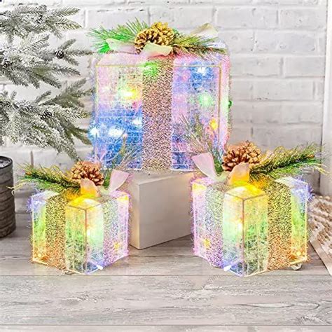Pre Lit 60 Led Lighted Christmas T Boxes Set