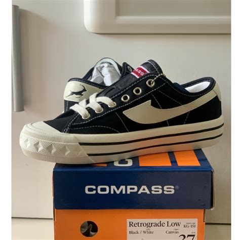 Jual Sepatu Compass Retrograde Low Black White Sepatu Casual Pria
