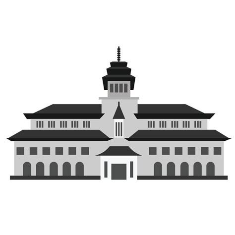 Indonesian Landmark Illustration Set Gedung Sate 48798146 Vector Art At