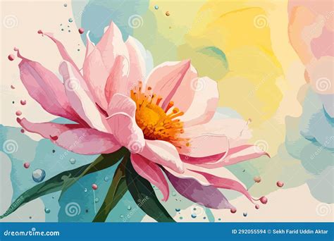 Alamanda Flower Watercolor Illustration Made With Ai Stock Vector