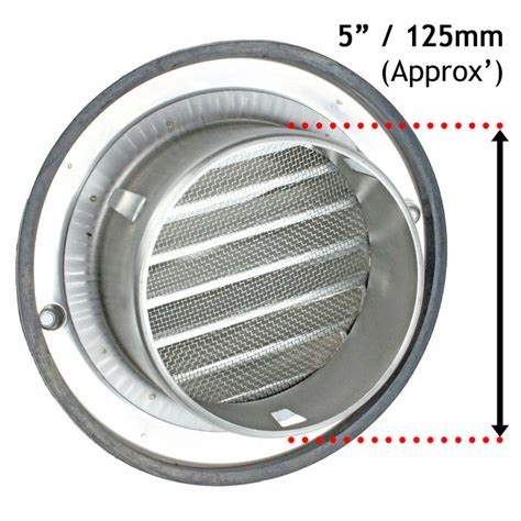 Stainless Steel Round Bull Nosed External Extractor Wall Vent Outlet W — Spares2go