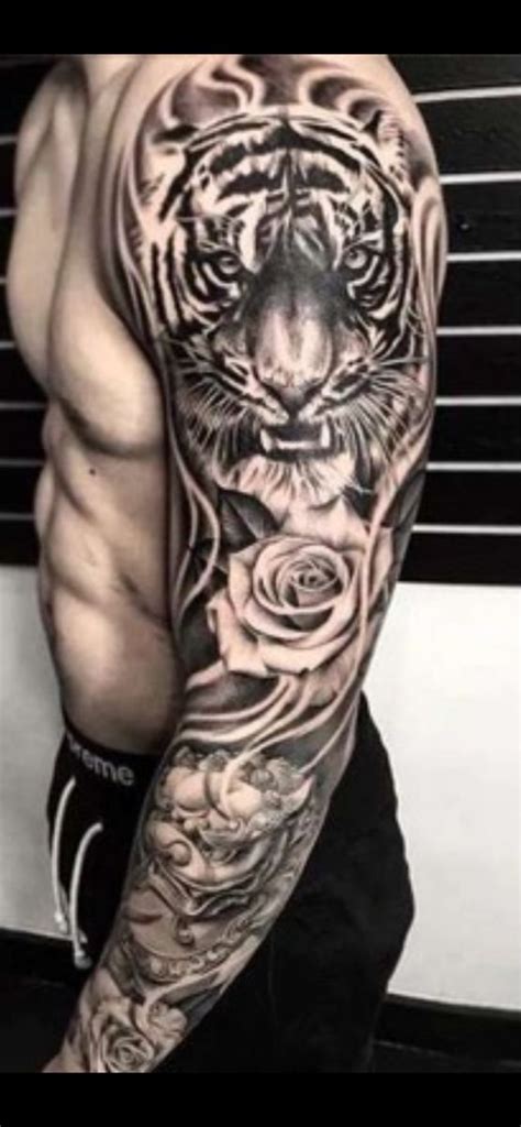 Pin By Amy On Joshs Tattoos Tattoos Tiger Tattoo Sleeve Arm Sleeve