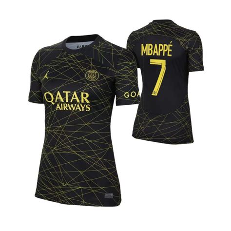 Kylian Mbappe 7 Paris Saint Germain 2023 Fourth Womens Black Jersey