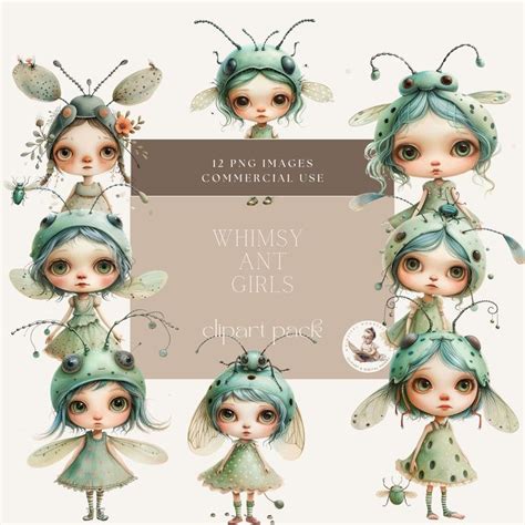 Ant Clipart Whimsy Ant Girl Clipart Ant Girl Graphics Bug Girl