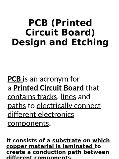 Pcb Printed Circuit Board Design And Etching Pdf