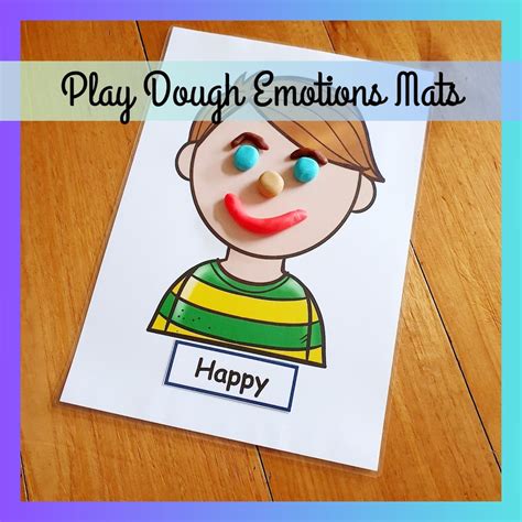 Play Dough Emotions Mats Feelings Faces Printable Digital Download