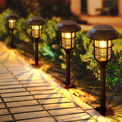 Letmy Solar Pathway Lights Outdoor 8 Pack Bright Solar Lights Outdoor