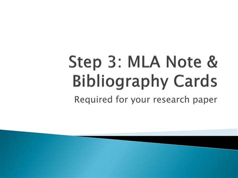 Ppt Step 3 Mla Note And Bibliography Cards Powerpoint Presentation