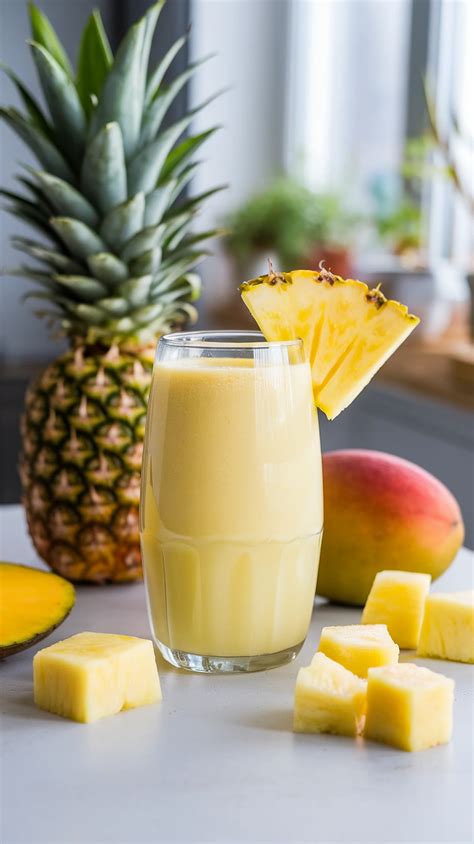 Tropical Mango Pineapple Smoothie Recipe Pepper Basil