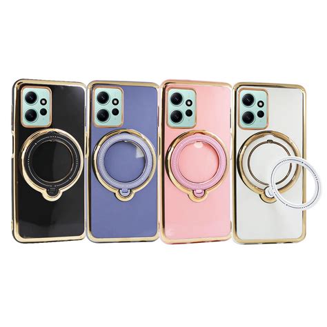 Funda Silicona Con Soporte Plegable Cromado Para Xiaomi Redmi Note 12 5G 4 Colores
