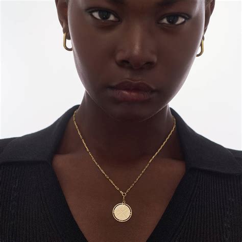 Engraved Compass Necklace 14k Solid Gold Oak And Luna