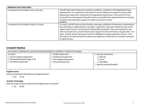 2025 Massachusetts Individualized Education Program Iep High School Version Fill Out Sign