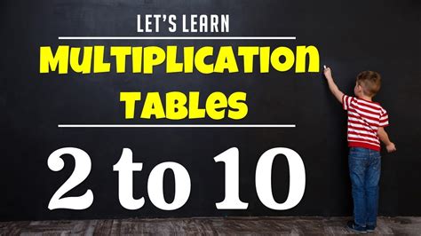 Learn Multiplication Table From 2 To 10 Math Table 2 Table 3 Table 4 Ka Table 10 Ka
