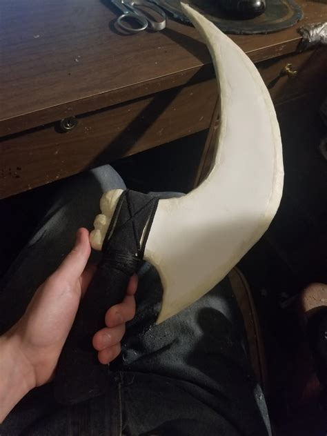 I Made A Thrumbo Horn Axe Out Of Cardboard Construction Paper And An