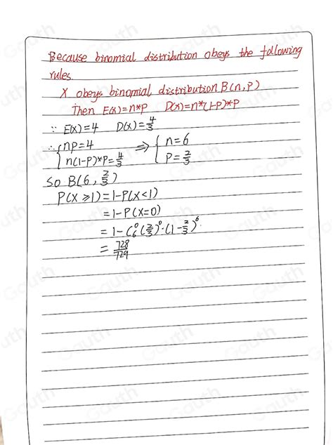 Solved The Mean And Variance Of Binomial Distribution Of 4 And 4 3
