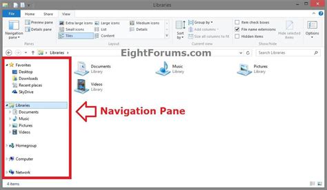Navigation Pane Show Or Hide In Windows File Explorer Windows Help Forums