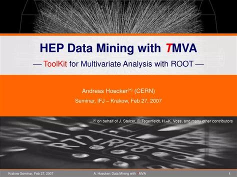 ppt hep data mining with t mva toolkit for multivariate analysis with