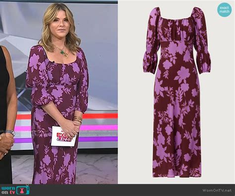Wornontv Jennas Burgundy And Pink Floral Dress On Today Jenna Bush