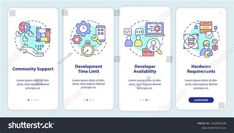 Programing Language Selection Criteria Onboarding Mobile Stock Vector Royalty Free 2164362199