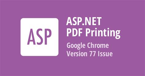 ASP NET And MVC PDF Printing Issue With Google Chrome