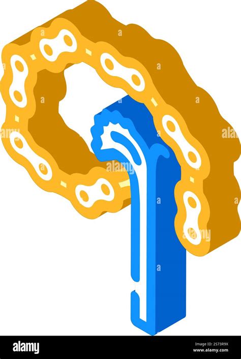 Chain Wrench Isometric Icon Vector Chain Wrench Sign Isolated Symbol