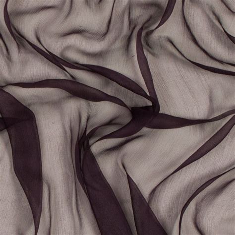 Plum Crinkled Silk Chiffon Silk Chiffon Fabric Chiffon Fabric Brown Silk