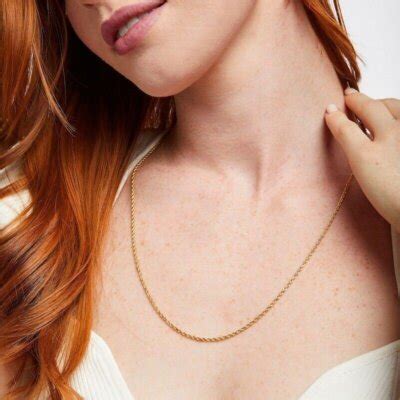 18k Solid Gold Rope Chain Necklace Ladies Women 16 18 20 22 24 26