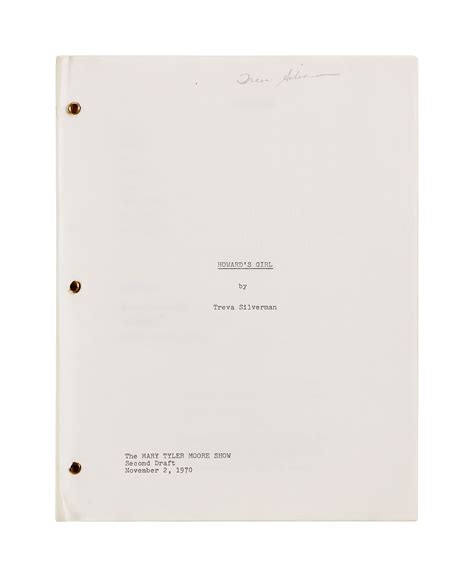 The Mary Tyler Moore Show 1970 Treva Silverman Hand Typed And Signed Howards Girl Carbon Script