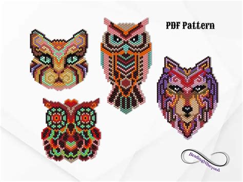 Colorful Brick Stitch Beading Patterns For Jewelry And Ornaments By