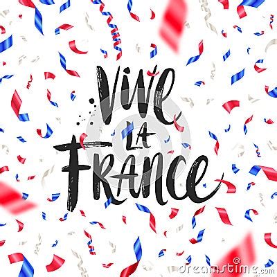 Vive La France Bastille Day Hand Drawn Illustration Brush Calligraphy