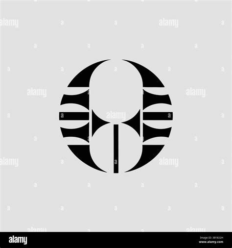 Abstract Geometric Design Featuring Black Shapes Arranged In A Circular