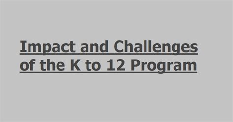 K To 12 Program Understanding Its Impact On Education