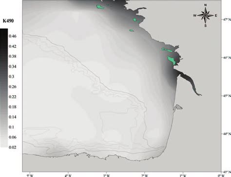 Average K490 Attenuation Aqua Modis Diffuse Attenuation Coefficient At