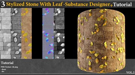 3 Stylized Stone With Leaf Materialsubstance Flippednormals