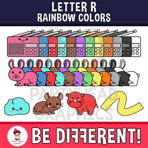 Letter R Clipart Rainbow Colors Back To School By Partyhead Graphics