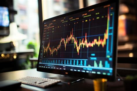 Premium Ai Image Monitors Close Up Features A High Resolution Business Graph Chart