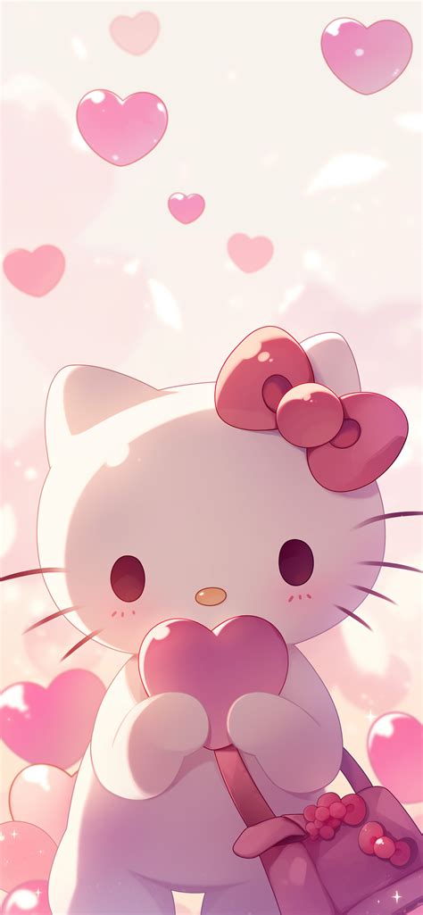 Hello Kitty Holding Heart Cute Lover Wallpapers Sanrio Wallpapers
