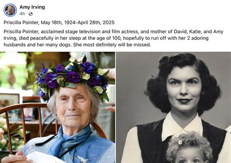 Priscilla Pointer Dead Dallas Carrie Actress Amy Irvings Mom Was 100