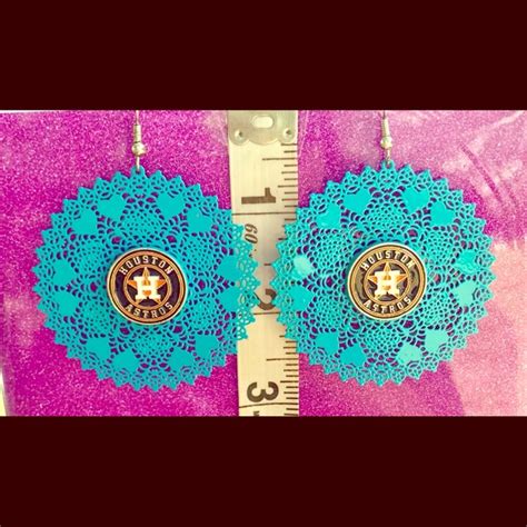 Cherance Jewelry Houston Astros Aqua Spun Hearts Logo Earrings Poshmark