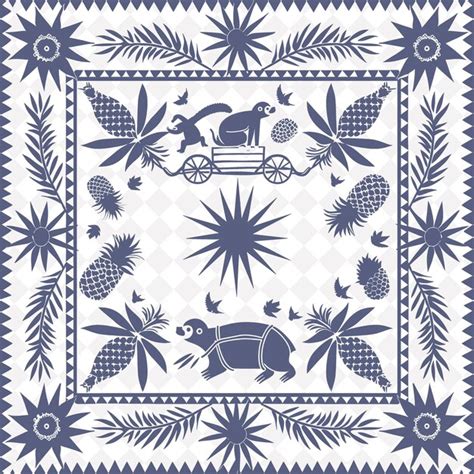 Premium Psd A Blue And White Pattern With A Rhino And A Rhino On It