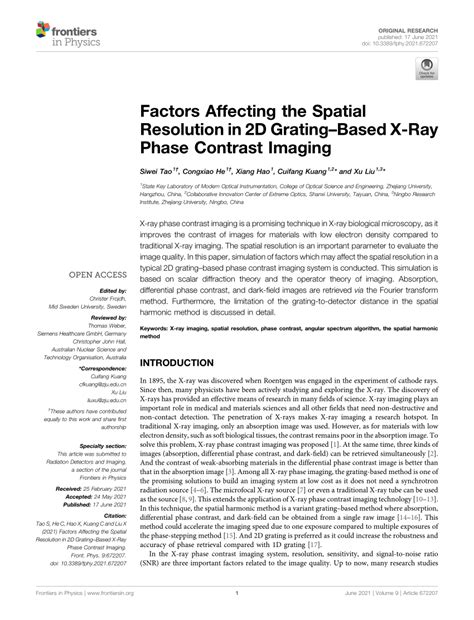 Pdf Factors Affecting The Spatial Resolution In 2d Gratingbased X