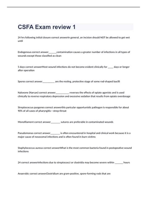 Csfa Exam Review 1 2023 With 100 Correct Answer Csfa Stuvia Us
