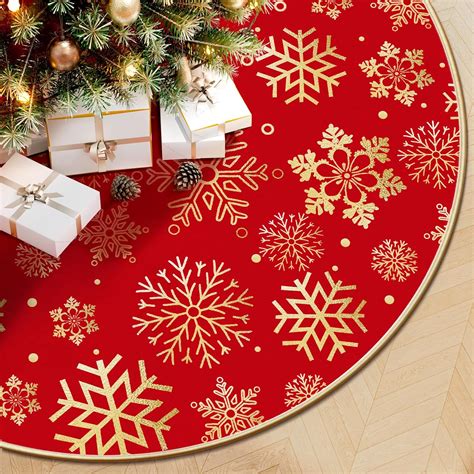 Deckthehalls Christmas Tree Skirt 36 Inch Snowflake Round