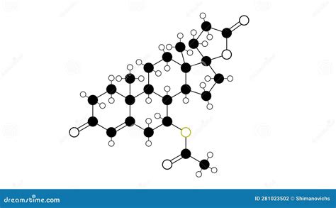 Spironolactone Molecule Structural Chemical Formula Ball And Stick